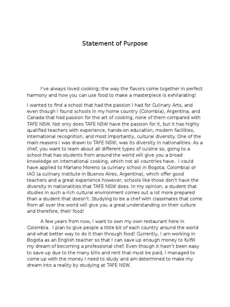 Statement of Purpose | PDF