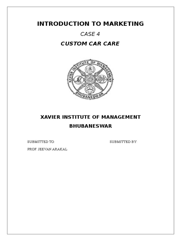 Custom Car Care Case Study | PDF | Advertising | Economics