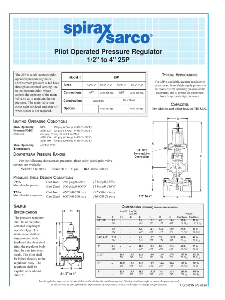 Spirax Sarco 25 P | PDF