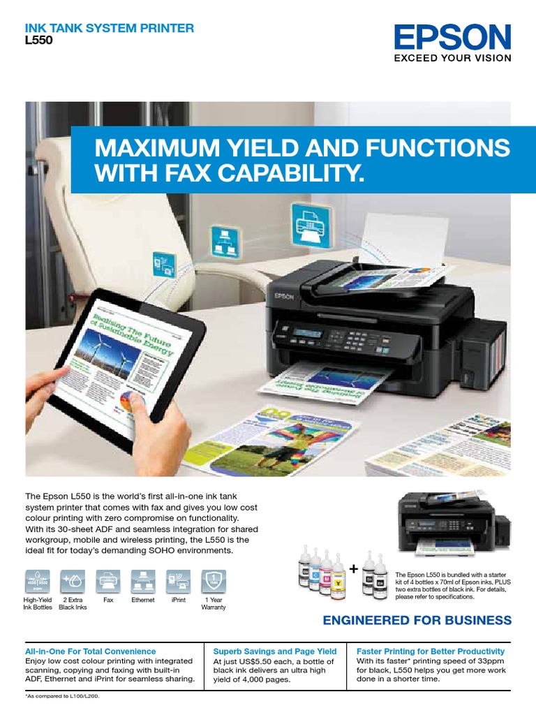 Epson L550 - Brosur | Image Scanner | Fax