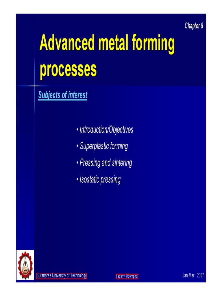 08 - Advanced Metal Forming | PDF | Sintering | Chemical Product ...