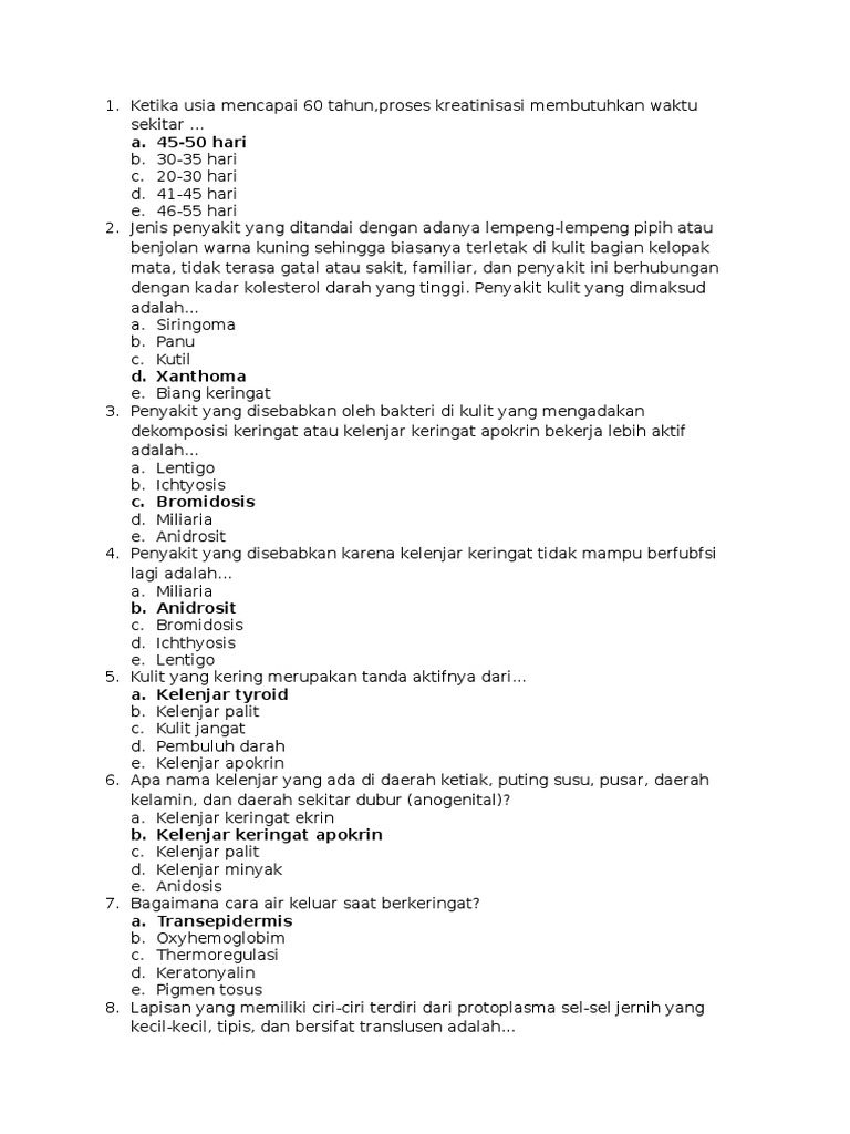 Soal Integumen | PDF