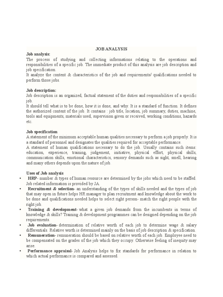 Job Analysis | PDF | Performance Appraisal | Validity (Statistics)