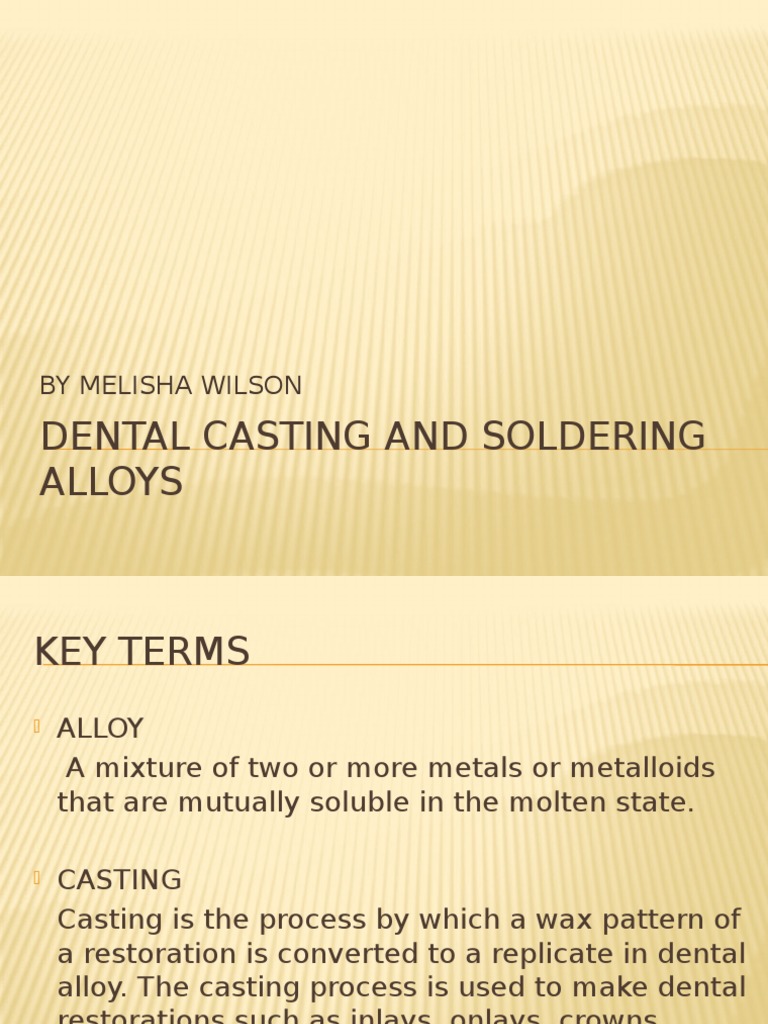 Dental Casting and Soldering Alloys | PDF | Solder | Metals