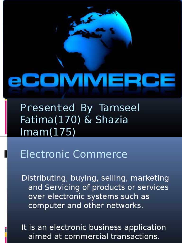 E Commerce Presentation.ppt | E Commerce | Sales
