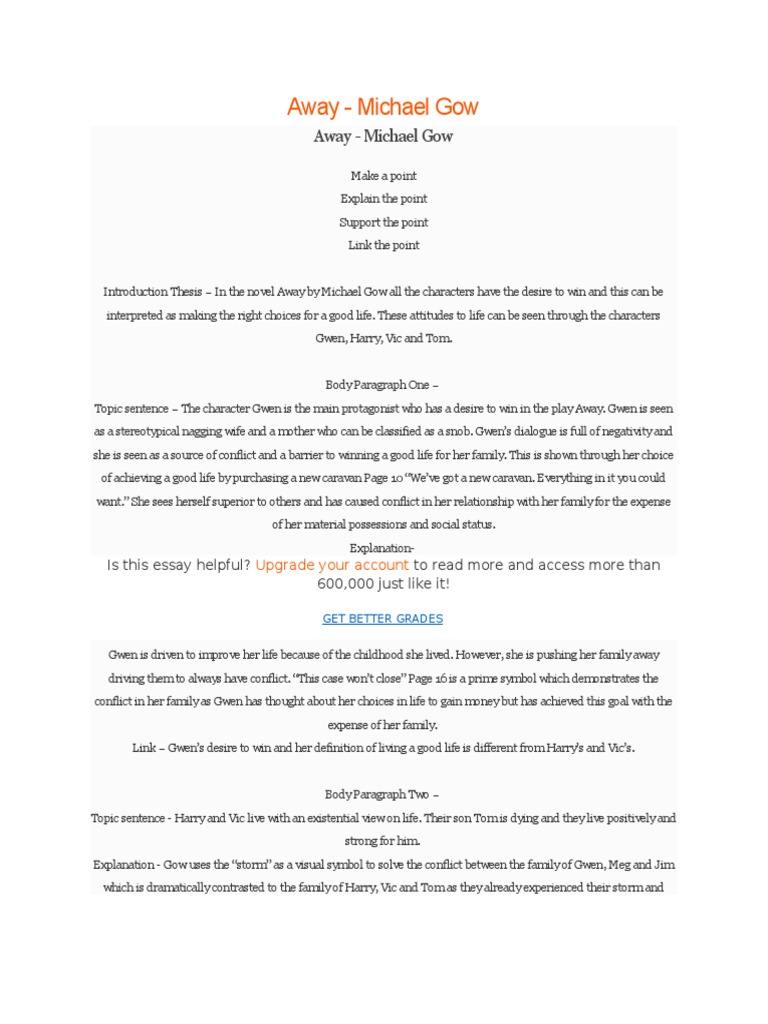 Away - Michael Gow | PDF | Australia | Essays