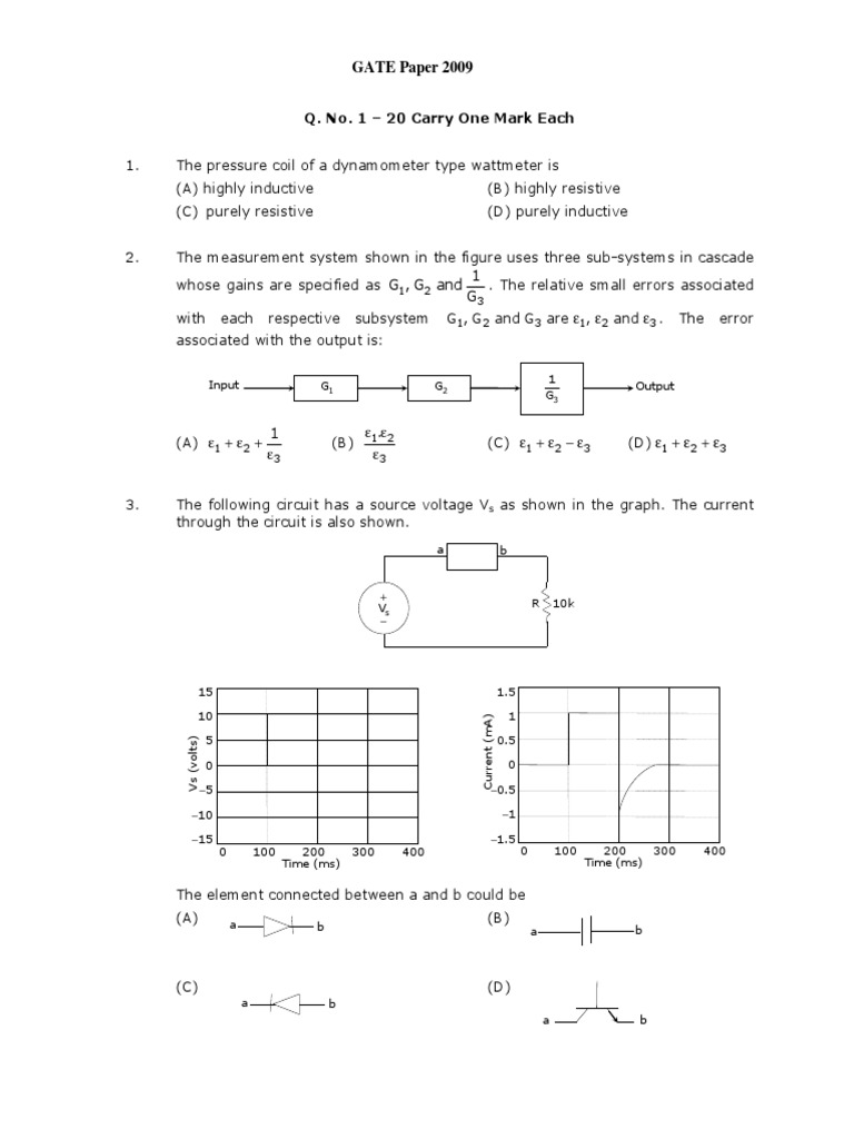 Ee 2009 Gate Paper | PDF | Transformer | Electric Power