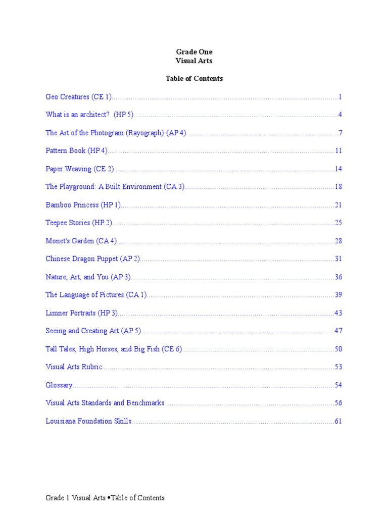 Grade 1 Visual Arts Curriculum Guide | PDF | Weaving | Art Media