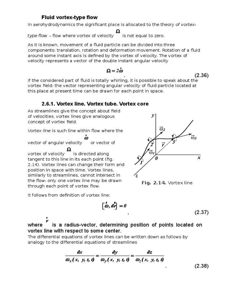 Fluid Vortex-Type Flow, Vortex Line, Vortexline, Vortex Tube, Vortex Core | PDF | Vortices ...