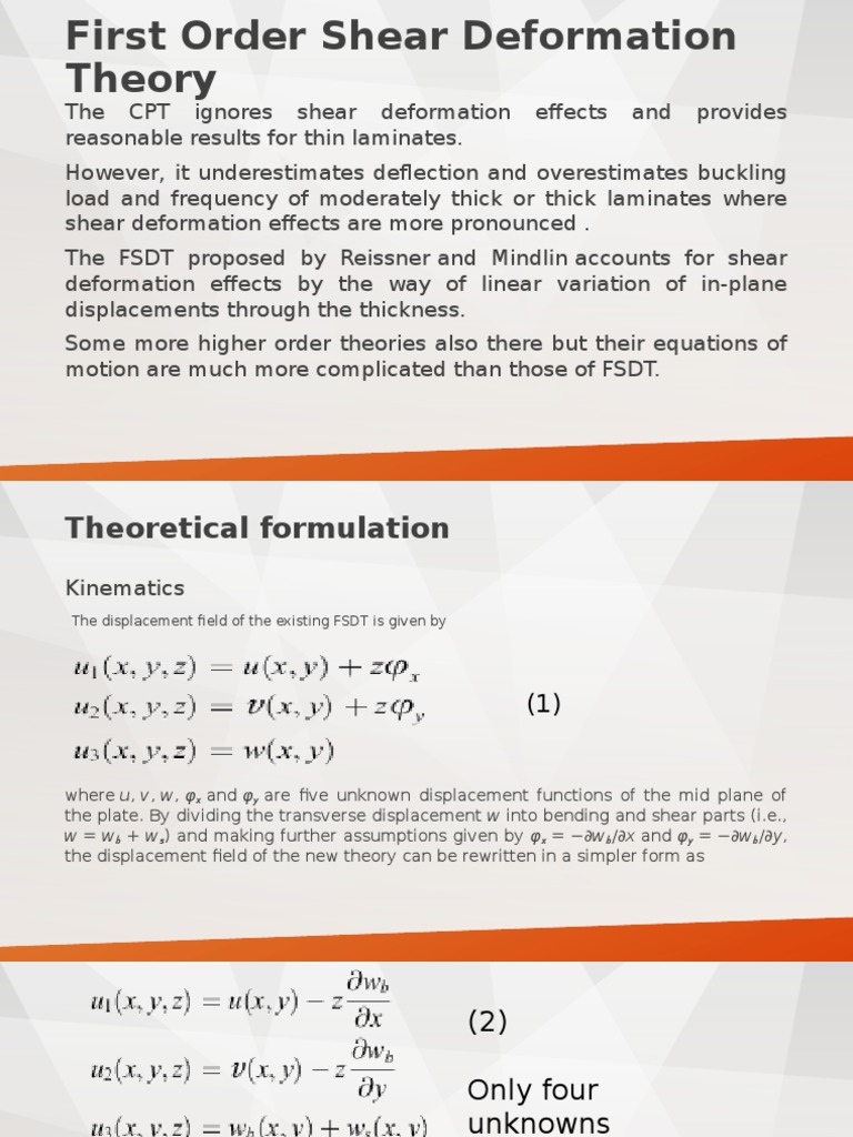 First Order Shear Deformation Theory | PDF | Deformation (Mechanics) | Physical Sciences
