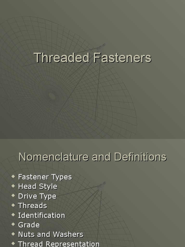 Threads and Fasteners | PDF | Nut (Hardware) | Screw