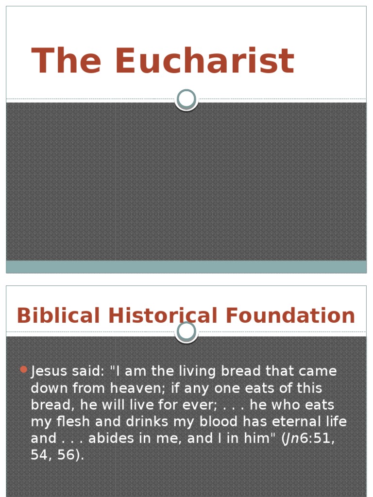 The Sacrament of The Eucharist | PDF | Sacrifice | Eucharist