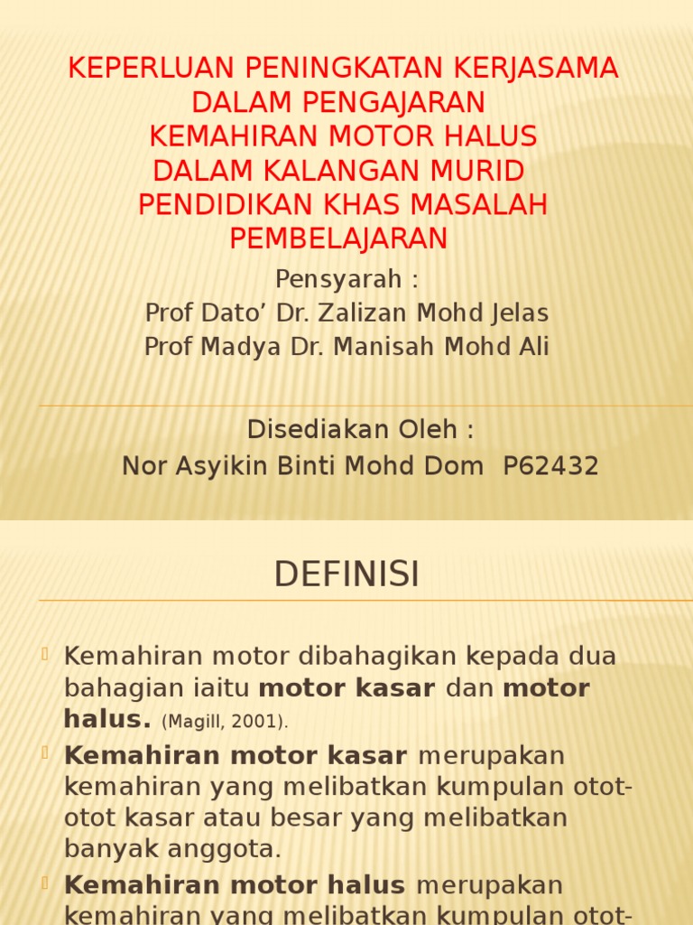 Kemahiran Motor Halus | PDF