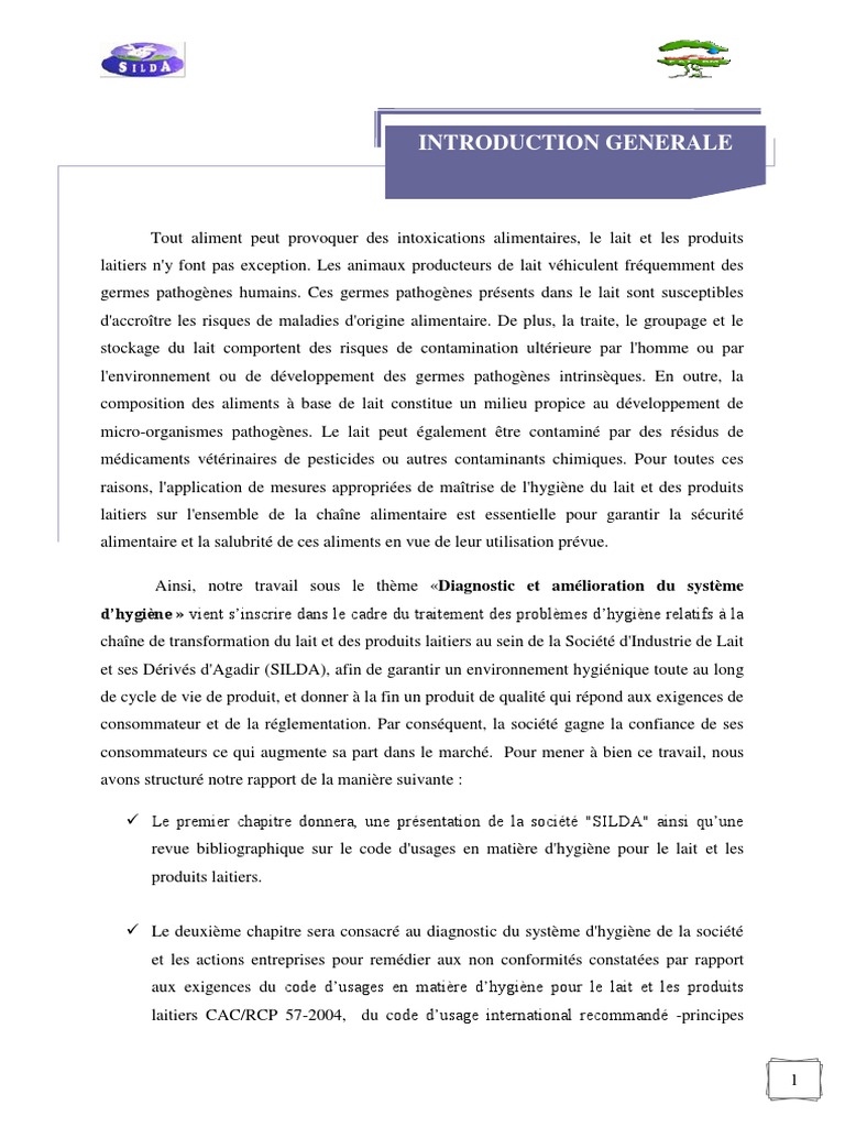 Hygiène et sécurité du lait chez SILDA | PDF | Yaourt | Lait