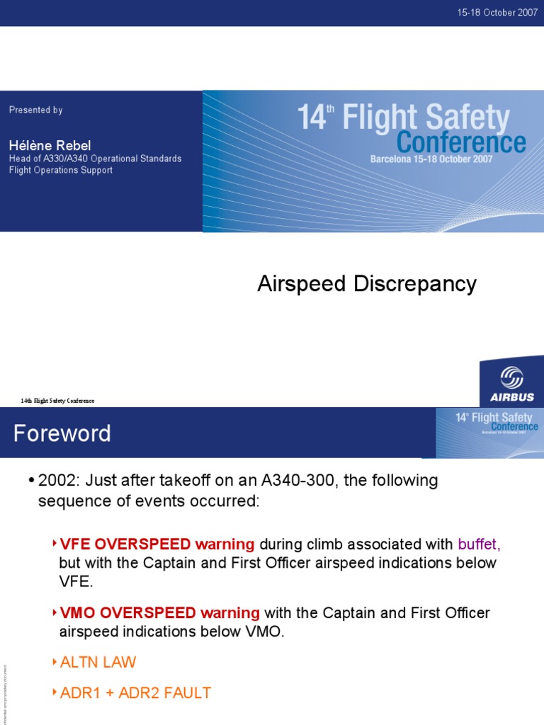Airspeed Discrepancy | Airbus | Aircraft