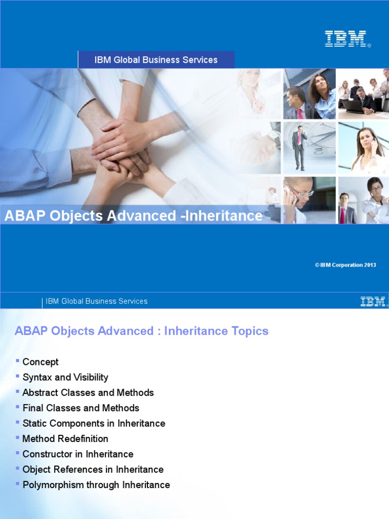 ABAP Objects Advanced - Inheritance: IBM Global Business Services | PDF | Class (Computer ...