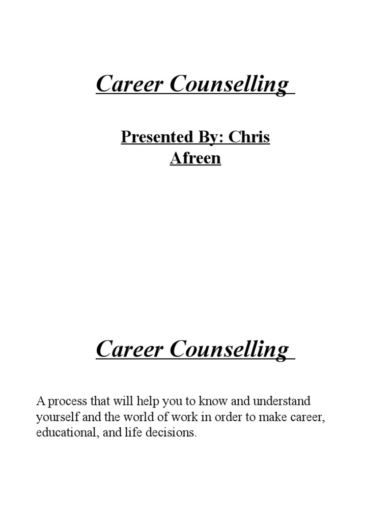 Career Counseling Competencies Overview | PDF | School Counselor ...