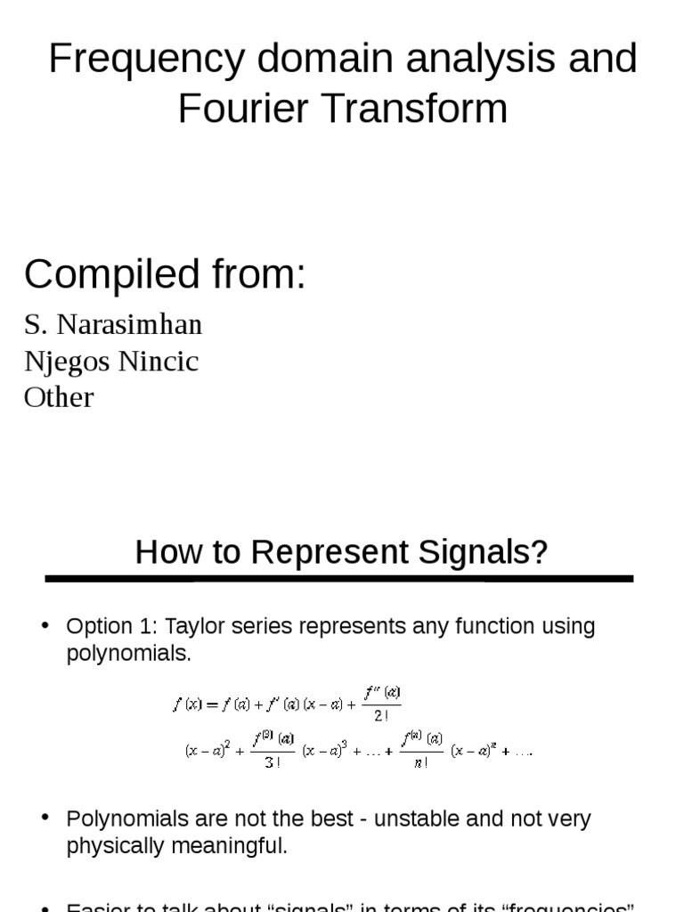 Frequency Domain Analysis And Fourier Transform S Narasimhan Njegos Nincic Other Pdf