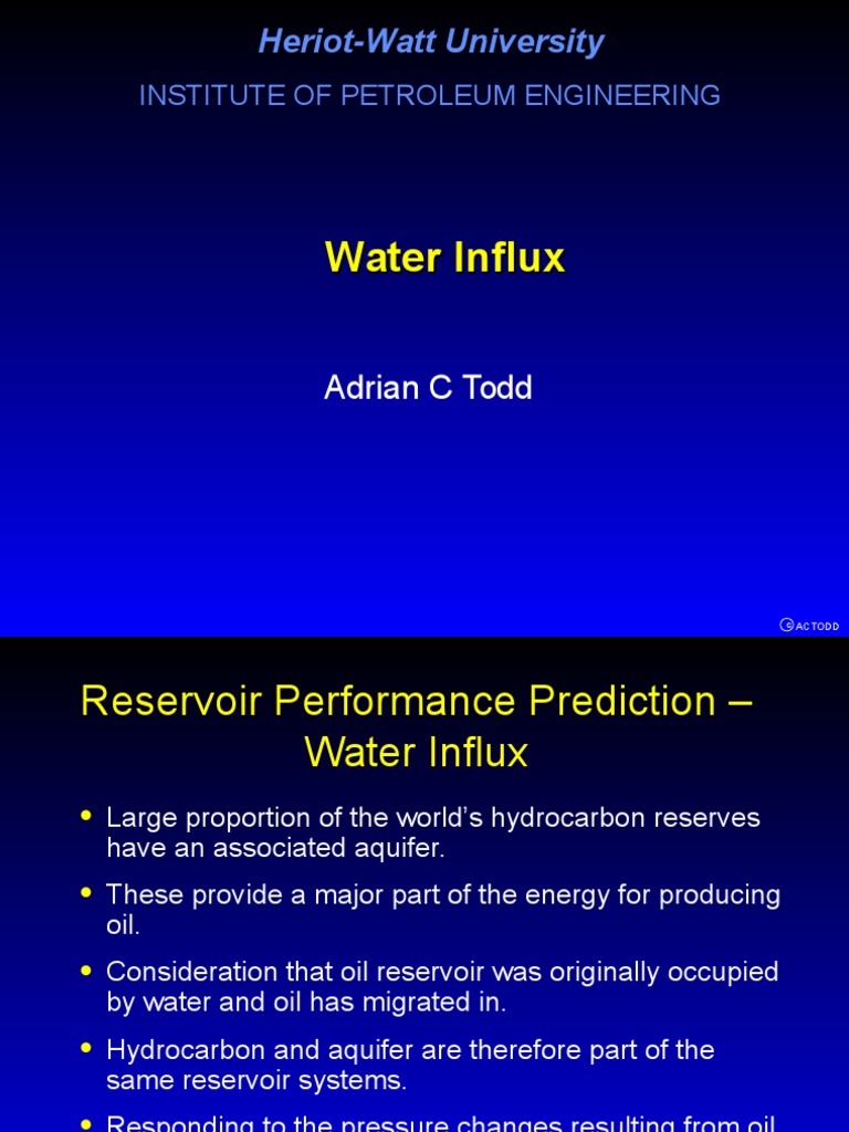 Chap 17 - Water Influx | PDF | Petroleum Reservoir | Aquifer