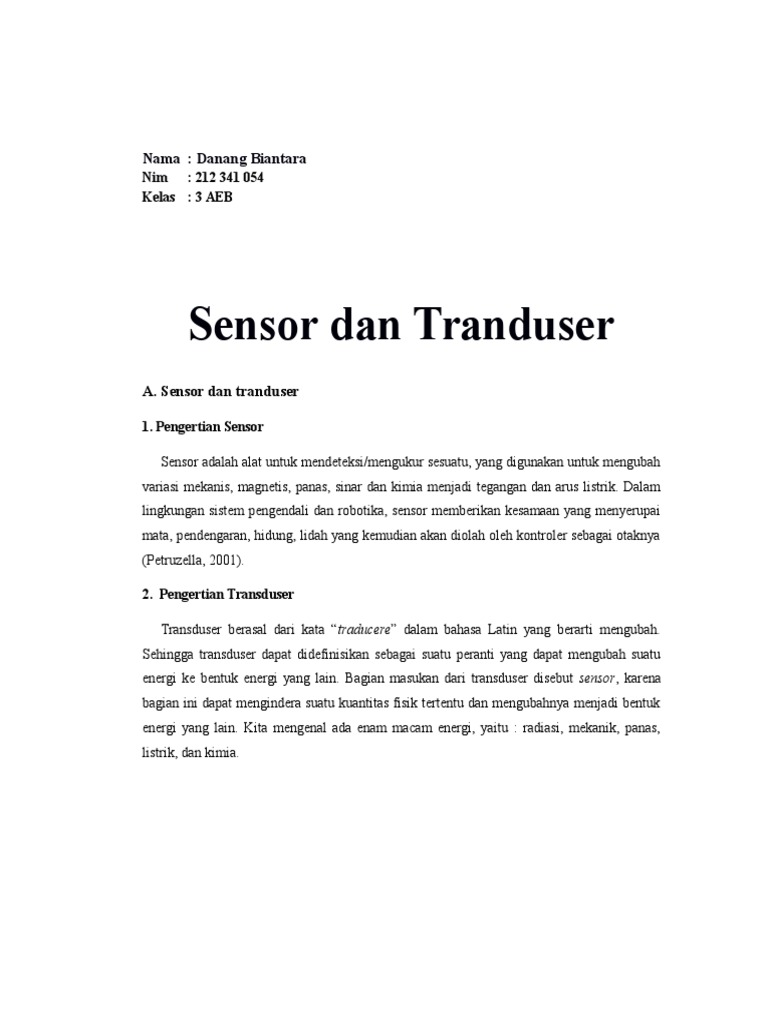 Sensor Dan Tranduser | PDF | Komputer