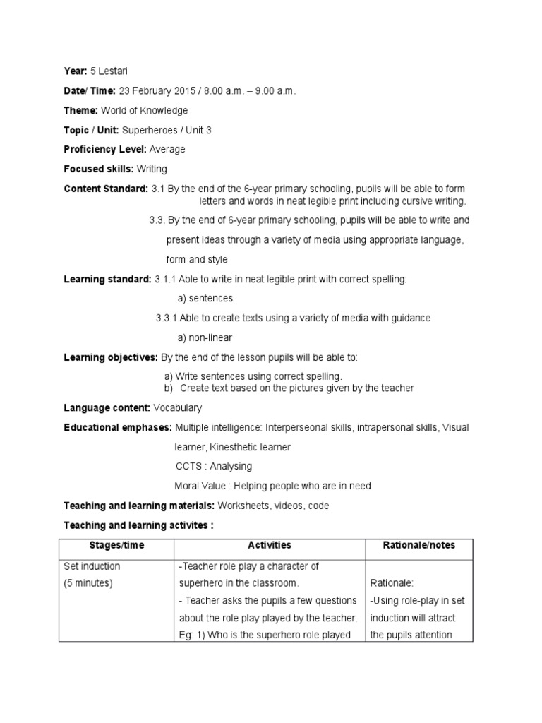 Lesson Plan (In Progress-Done) | PDF | Lesson Plan | Education Theory