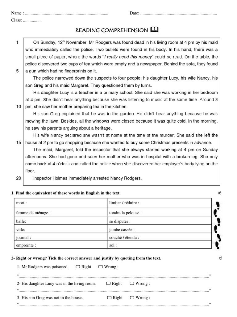 Detective Story Reading Comprehension | PDF | Violence | Police