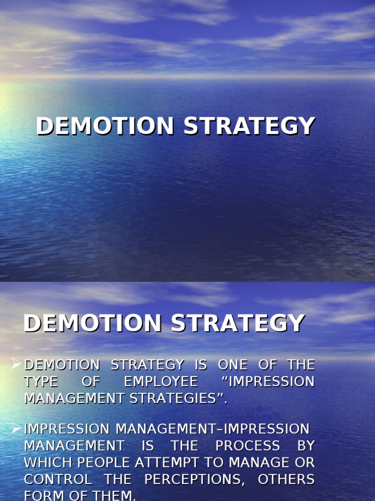 Demotion Strategy | PDF | Career & Growth | Business