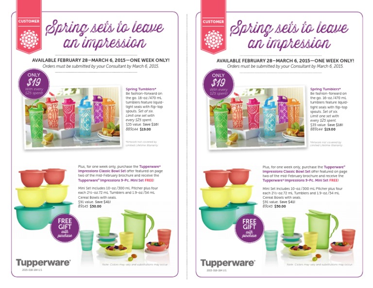 Tupperware Sales This Week | PDF