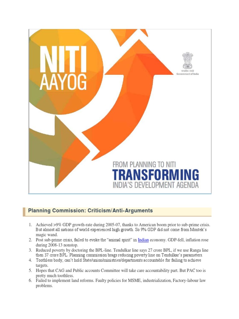 Niti Aayog New Version | PDF | Governance | Expert