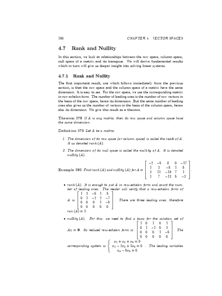 Rank and Nullity | System Of Linear Equations | Basis (Linear Algebra)