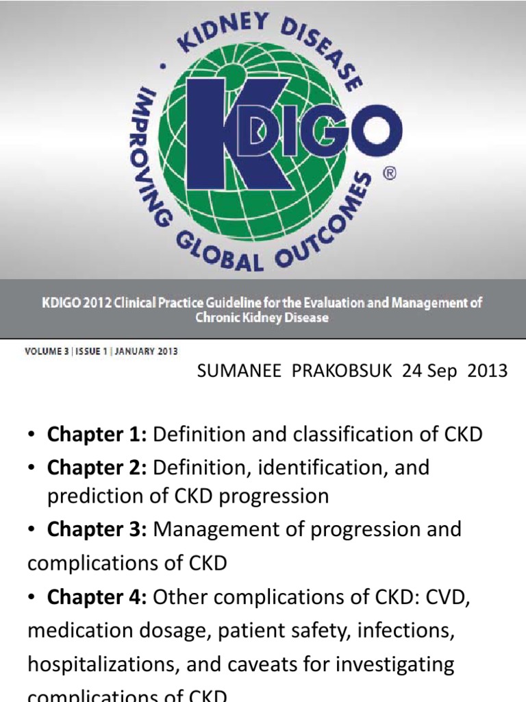 KDIGO 2013. CKD | Chronic Kidney Disease | Renal Function