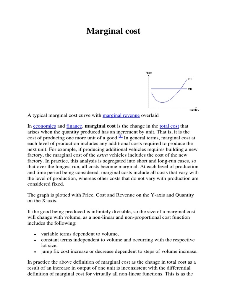 Marginal Cost1 | PDF | Marginal Cost | Average Cost