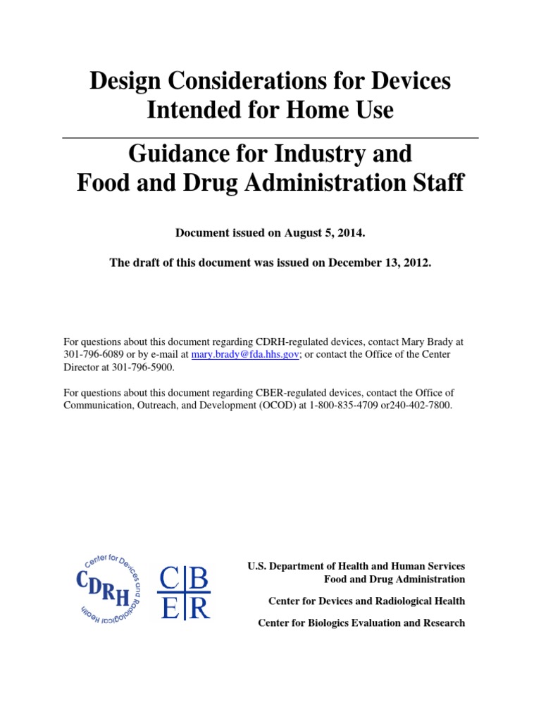 FDA Design Considerations for Devices Intended for Home Use | Medical ...