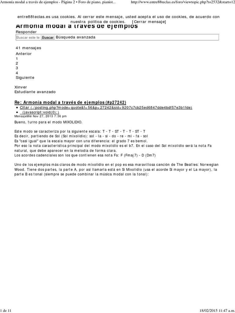 Armonía Modal A Través de Ejemplos - Página 2 - Foro de Piano ...