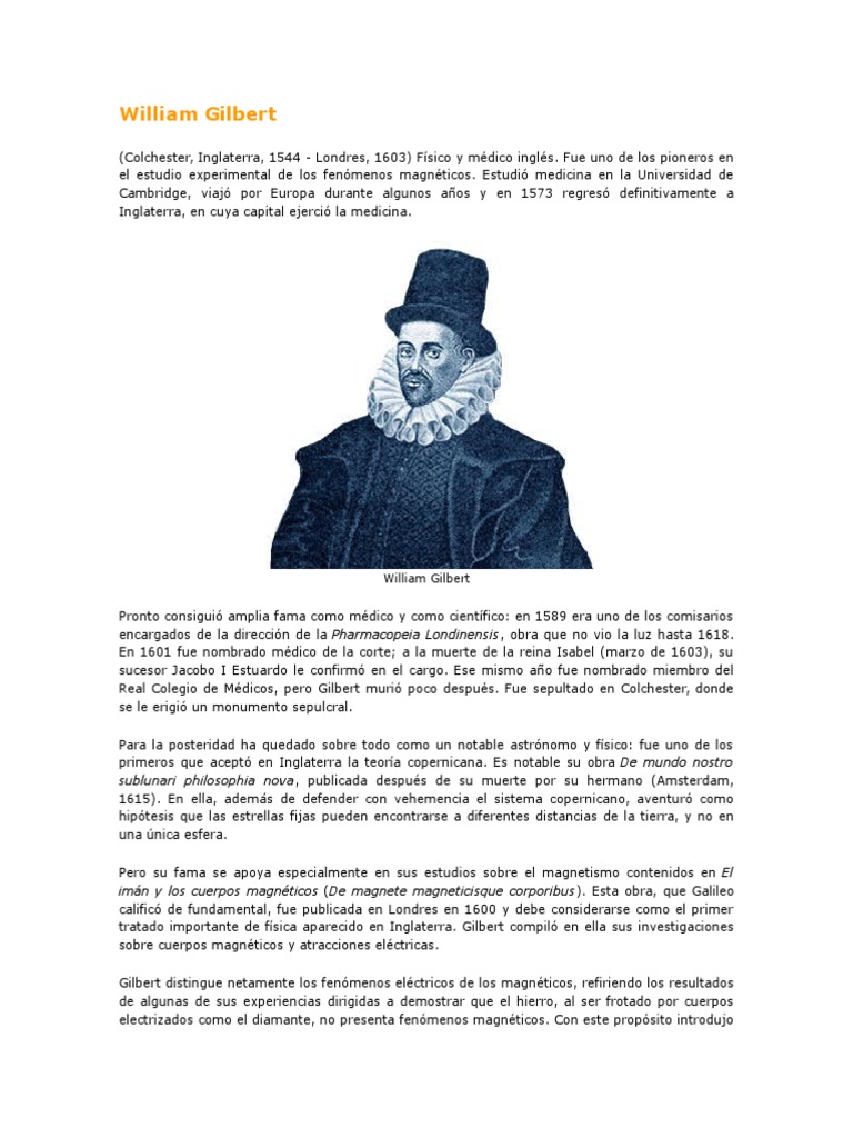 William Gilbert | PDF | Semiconductores | Aislador (Electricidad)