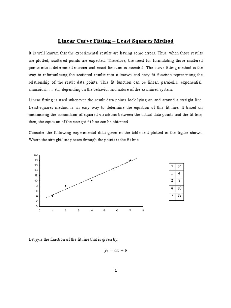 Linear Curve Fitting - Least Squares Method | PDF | Least Squares ...