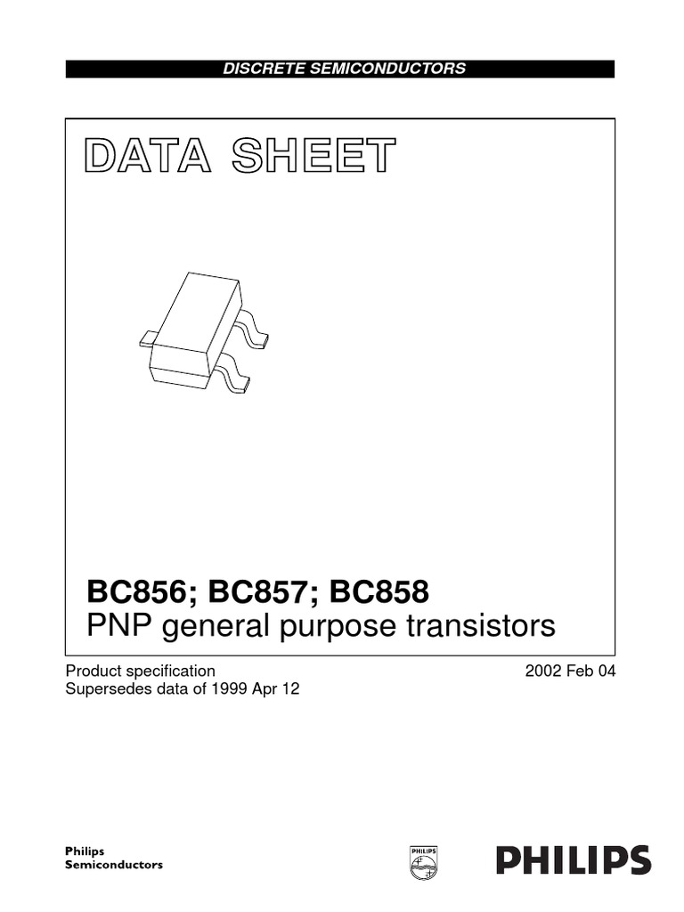 Data Sheet: BC856 BC857 BC858 | Download Free PDF | Bipolar Junction Transistor | Transistor
