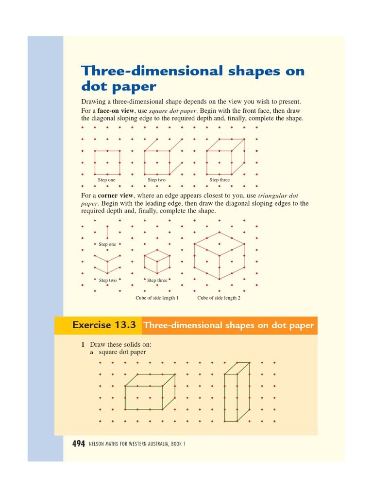 Drawing 3D Shapes on Dot Paper | PDF | Technical Drawing | Teaching ...