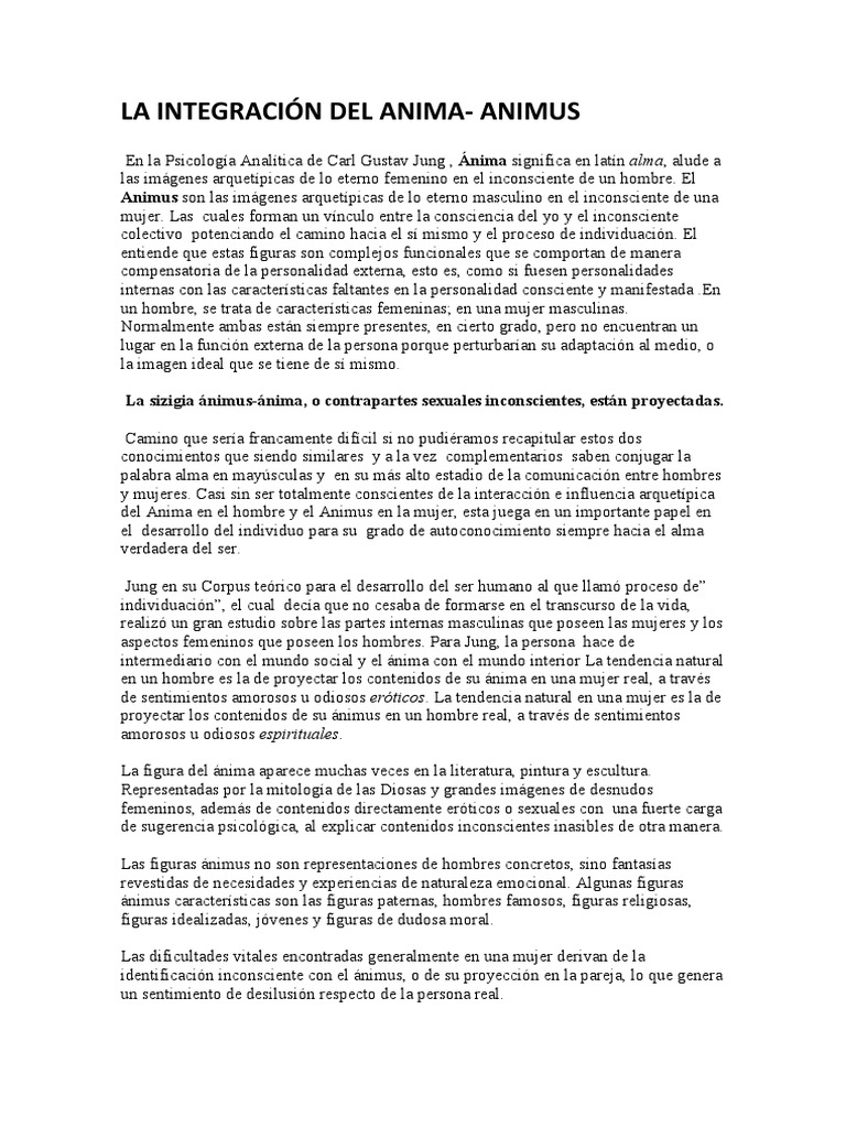 Integración del Anima y Animus en Jung | PDF | Conceptos psicologicos ...