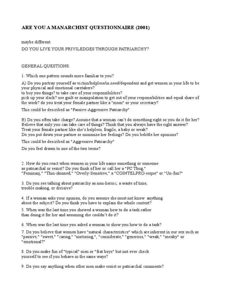 Questionnaire For Cis Men | PDF | Human Sexual Activity | Friendship