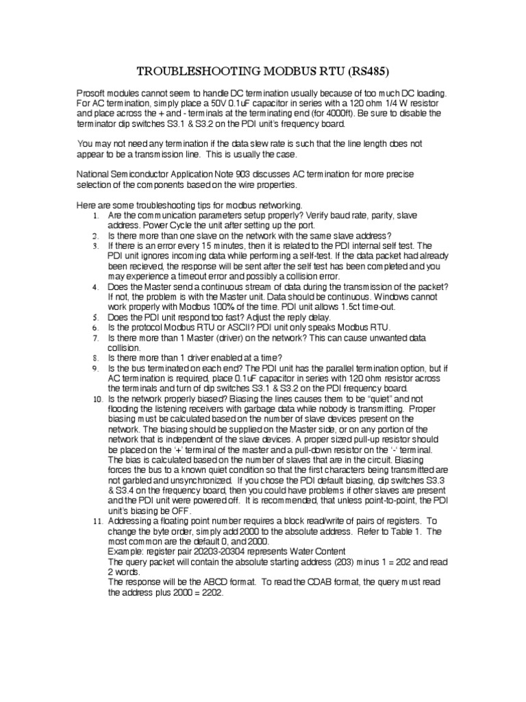 Troubleshooting Modbus Rtu Rs485 Pdf Series And Parallel Circuits Resistor