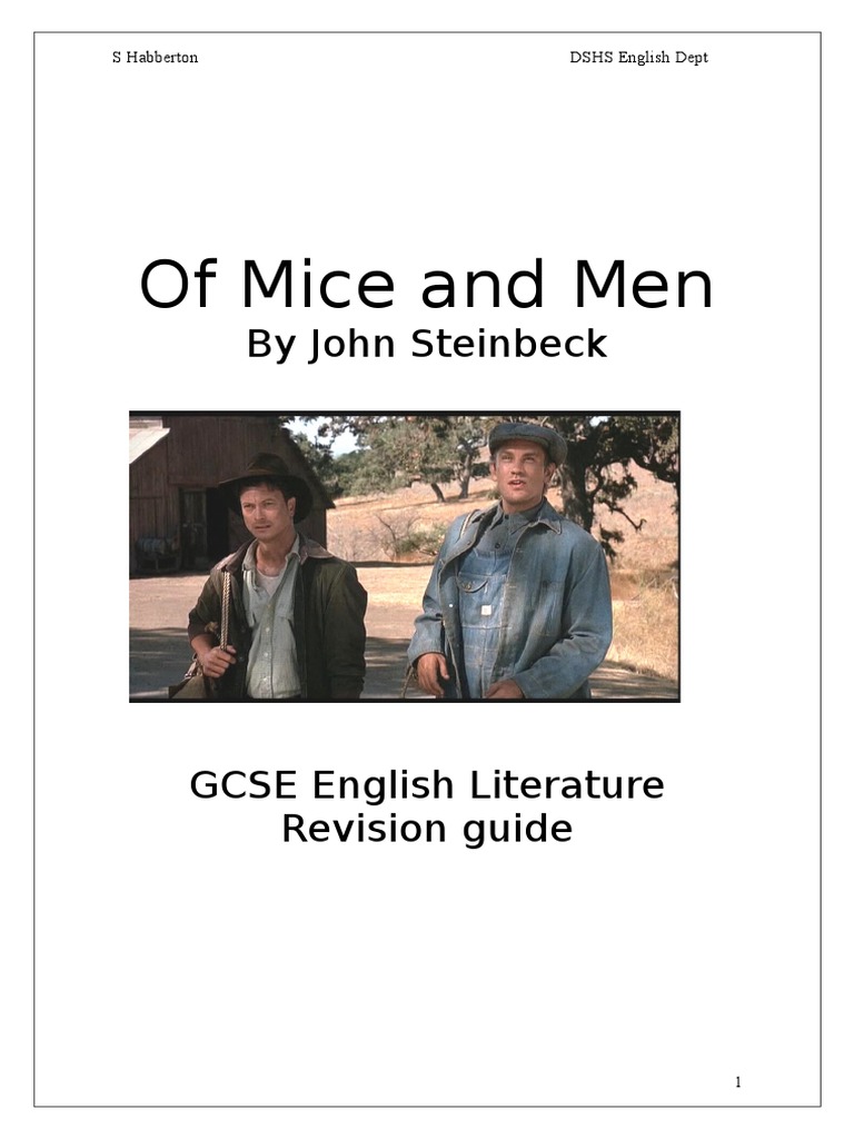Revision Guide To of Mice and Men | PDF | John Steinbeck | Loneliness
