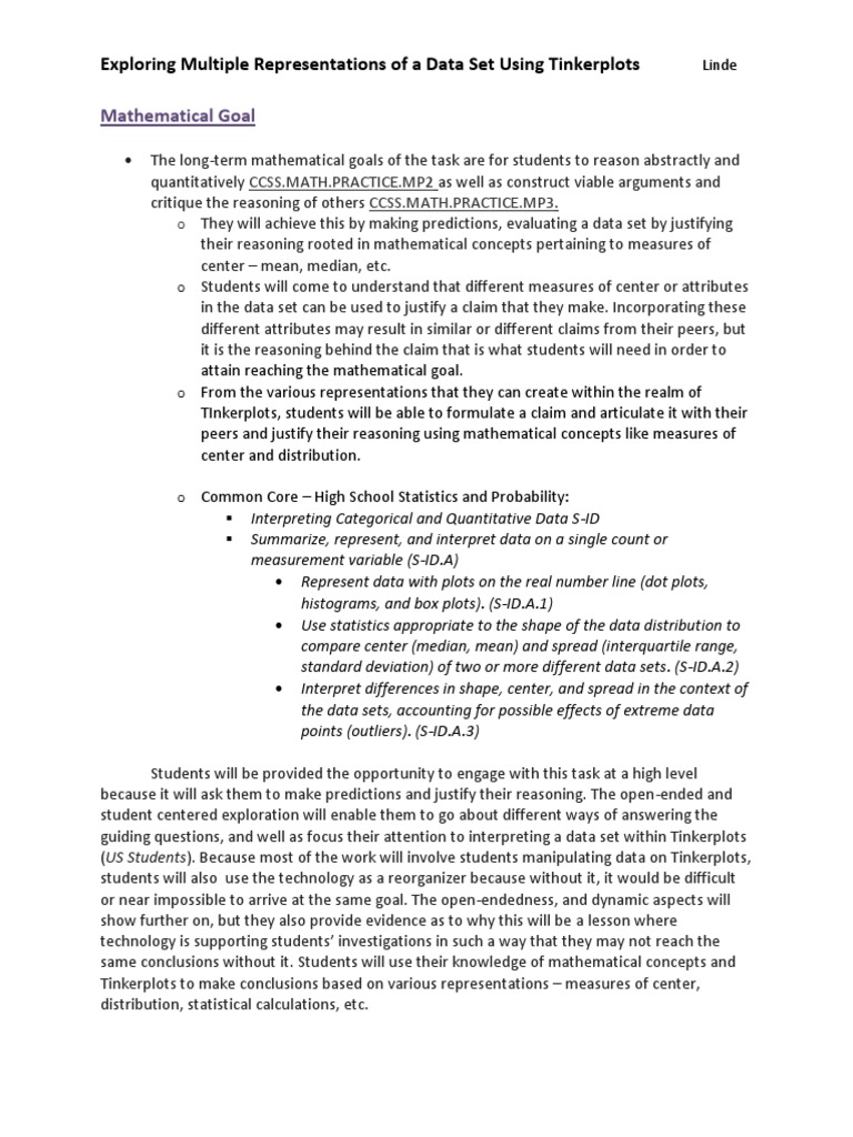 Tinkerplots for Student Data Analysis | PDF | Homework | Statistics
