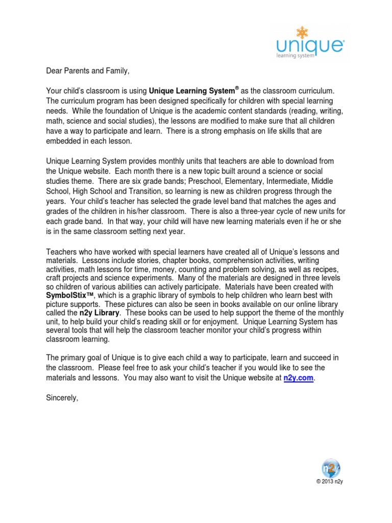 Letter To Parents | PDF | Reading (Process) | Learning