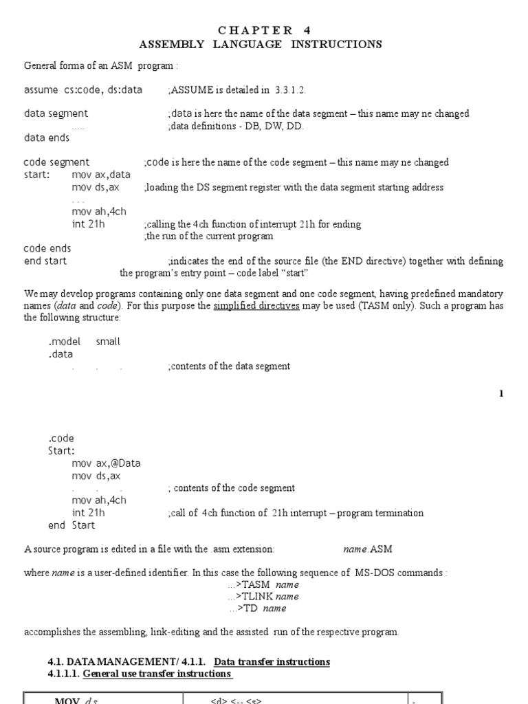 Chap4 Instructions ASM | PDF | Instruction Set | Computer Data