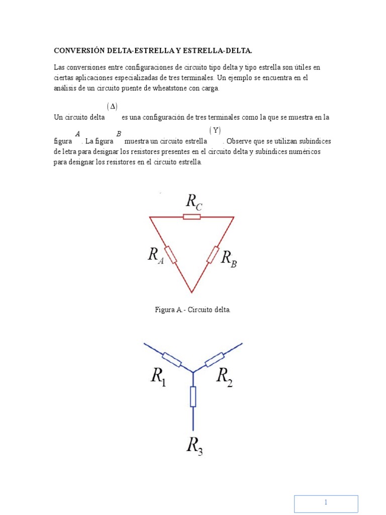Conversion Entre Circuitos Estrella-Delta y Delta Estrella | PDF