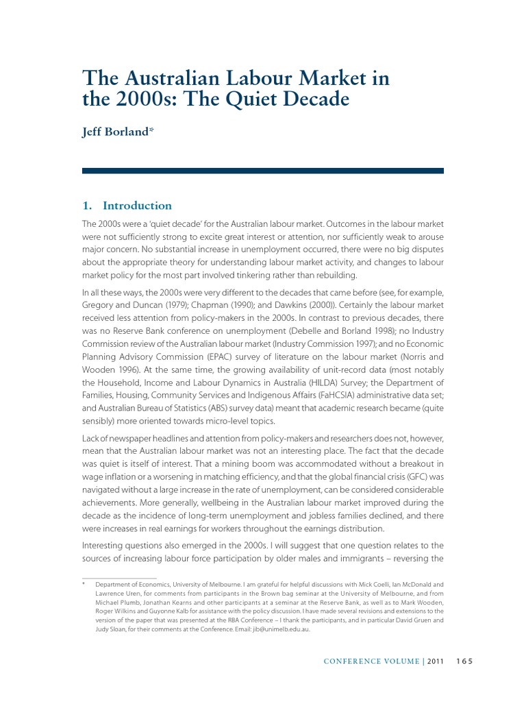 Labour Market RBA | PDF | Economic Growth | Unemployment