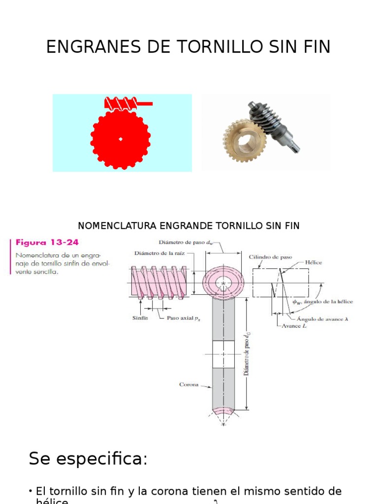 Engranes de Tornillo Sin Fin | PDF | Engranaje | Tornillo