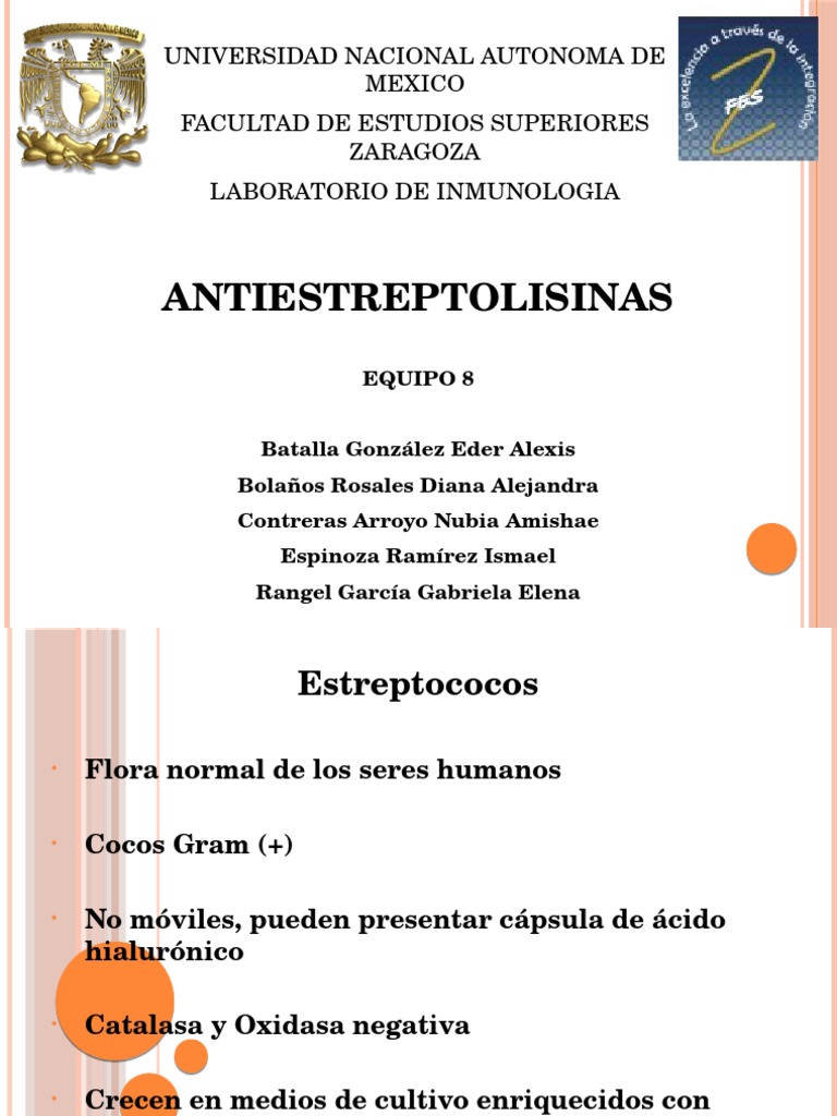 Antiestreptolisinas y su diagnóstico | PDF | Estreptococo ...