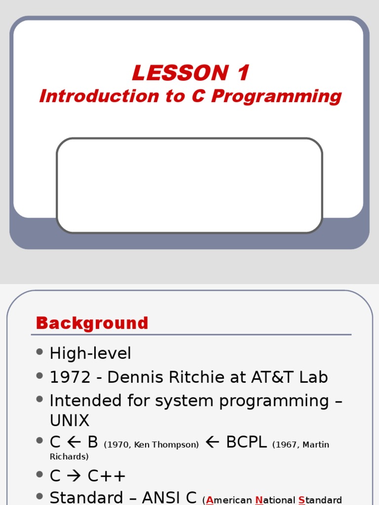 Introduction to C Programming Basics | PDF | Computers | Technology ...